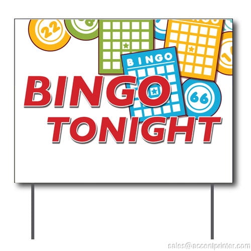 Bingo Tonight Curbside Sign, 24"w x 18"h, Full Color Double Sided ...