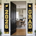 Class of 2026 Graduation Door Banner, Black & Gold Porch Sign with ...