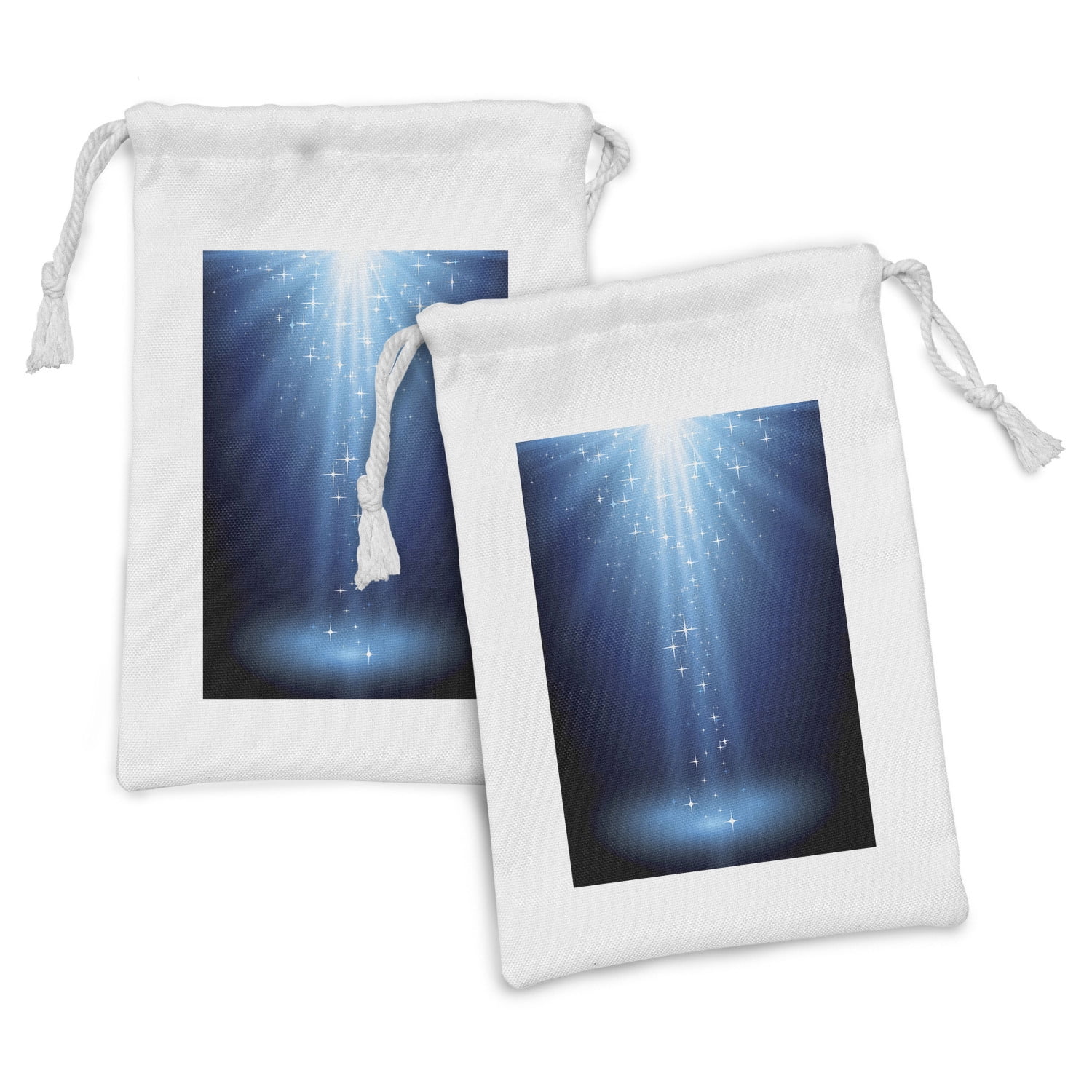 Magic Fabric Pouch Set of 2, Starry Night Sky Vibrant Blue Tones ...