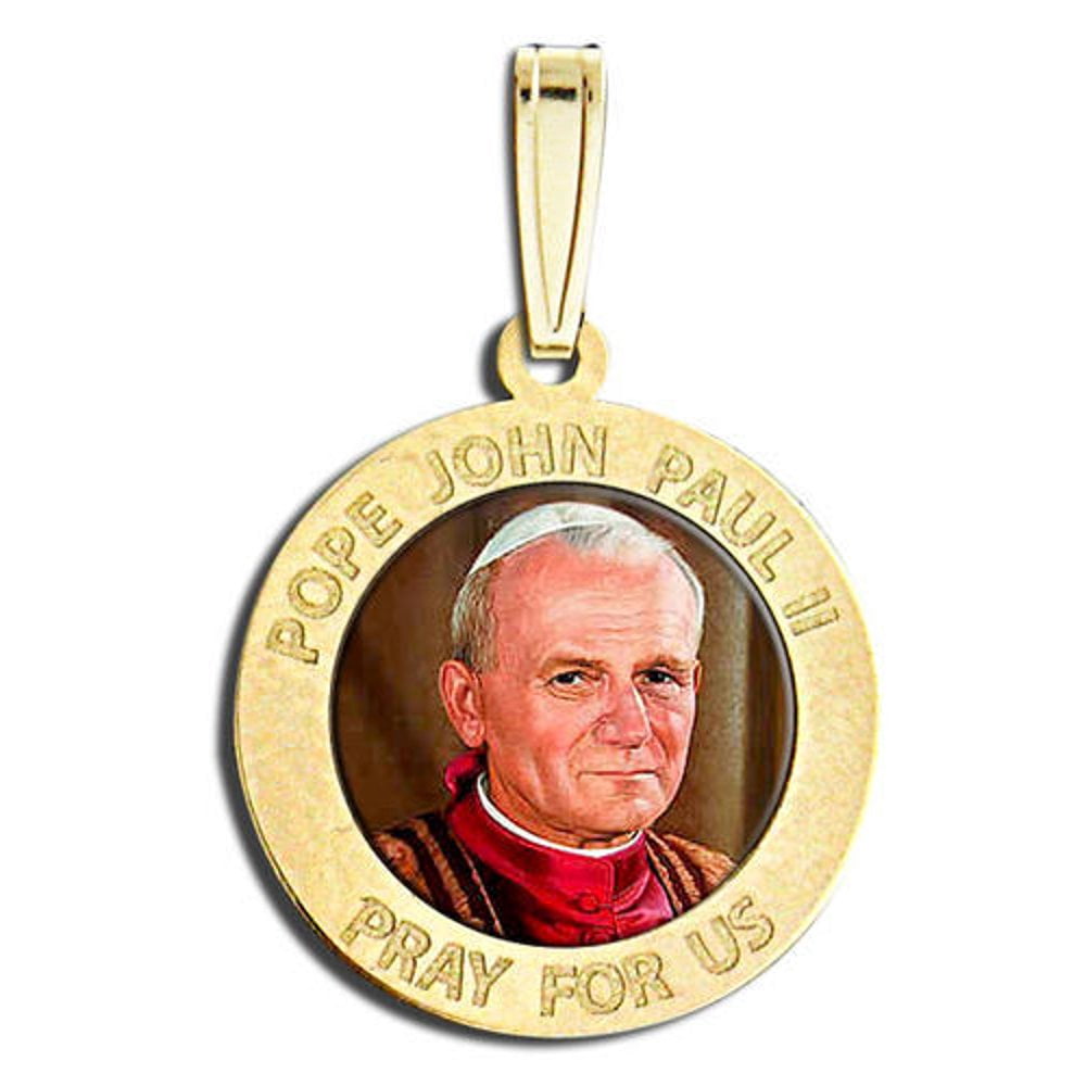 Picturesongold.Com Pope John Paul II Religious Medal Color Necklace ...