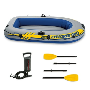 Intex Inflatable Explorer Pro 400 Four-Person Boat with Oars and Pump ...