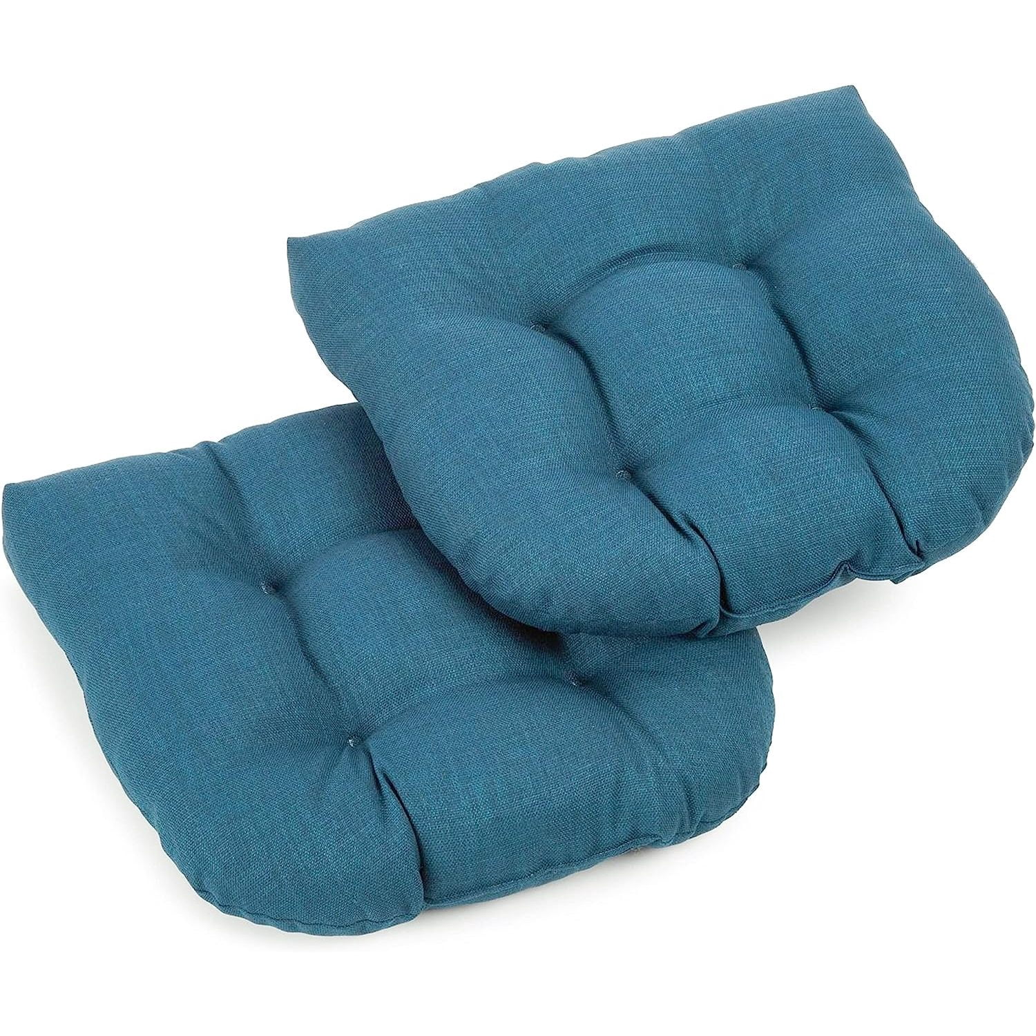 UlaREYoy Indoor/Outdoor Rounded Back Chair Cushion, 19" x 19", Sea Blue ...