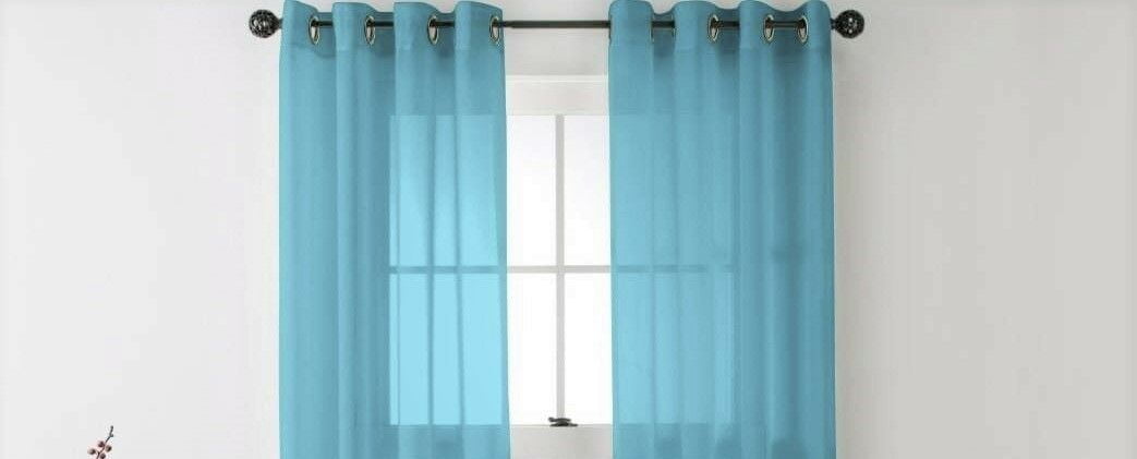 1 PIECE Ruby Turquoise Solid Sheer Panels Faux Silk with Grommets ...