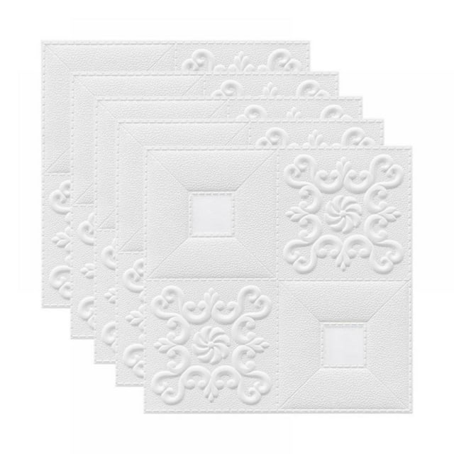 5 Pieces PE Foam Self Adhesive 3D Wall Stickers Wallpaper Embossed ...