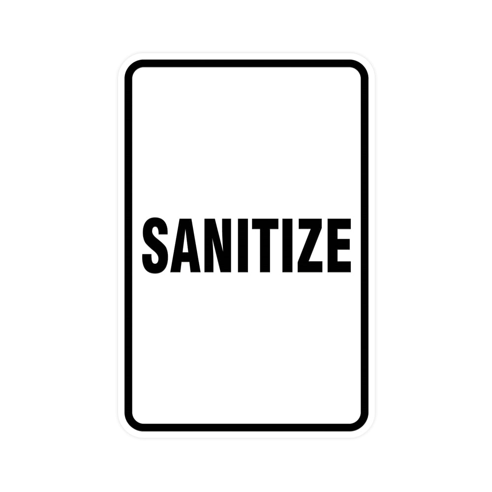 Portrait Round Sanitize Sign (White) - Large 6" x 8" - Walmart.com