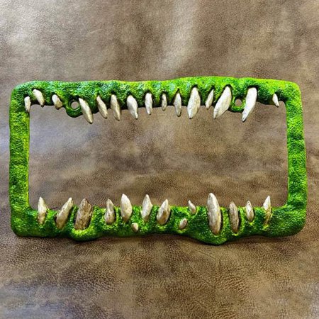 WREESH Universal Metal Creature Teeth License Plate Frame Tooth Teeth ...