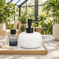 Ceramic White Soap Dispenser With Embossed Design Look Liquid Rust ...