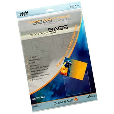ClearBags 5 7/16" x 7 1/4" Crystal Clear Protective Closure Bags Pack ...