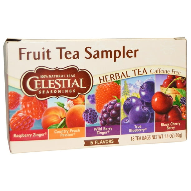 Celestial Seasonings, Fruit Tea Sampler, Herbal Tea, Caffeine Free, 5 ...