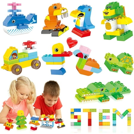 Building Block Set Toy for Toddlers Boy Girl, 219 Pieces DIY Animals ...