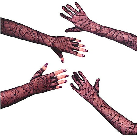 Spider Web Adult Gloves Halloween Accessory - Walmart.com