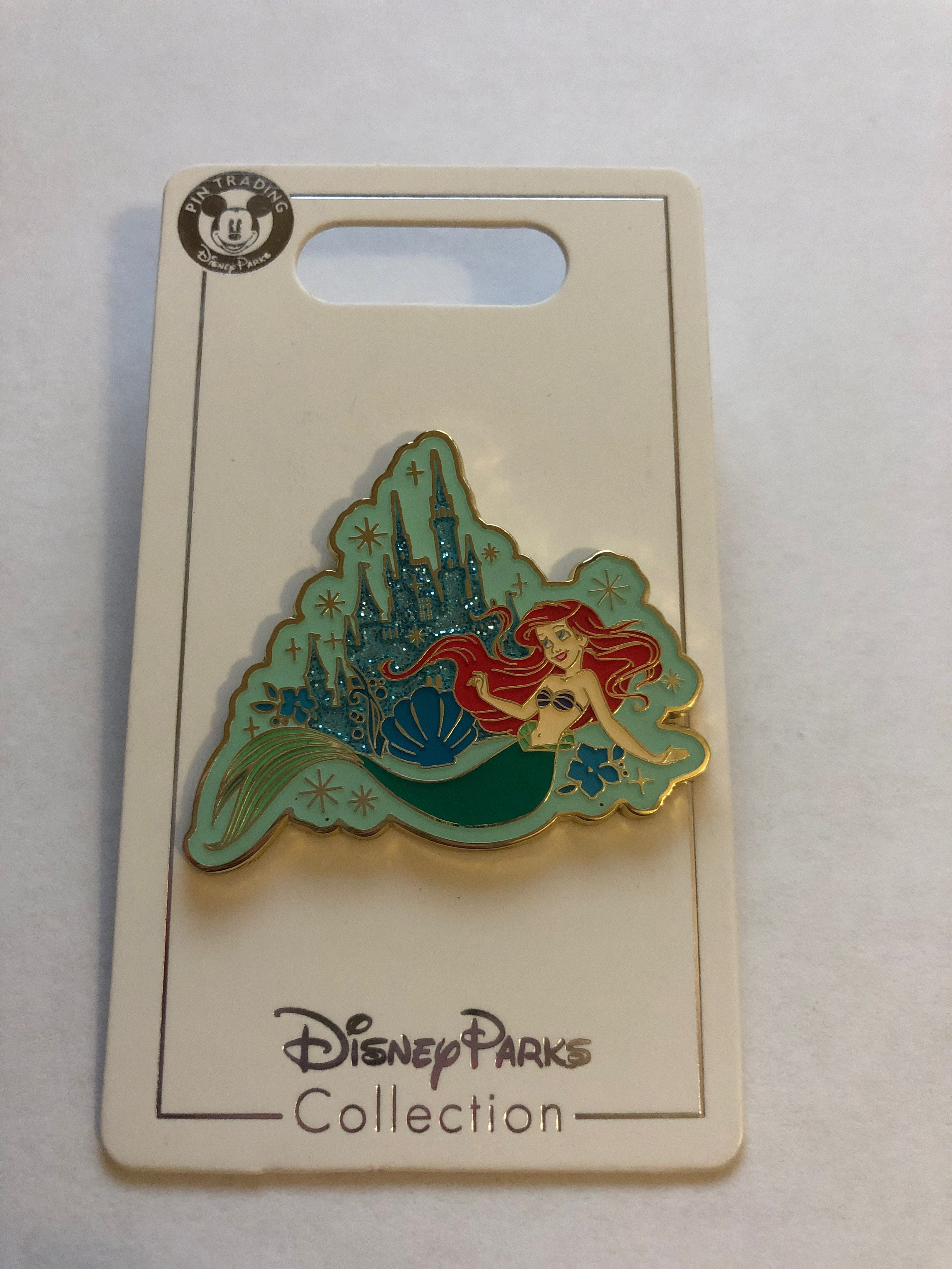 Disney Parks Ariel Glitter Cinderella Castle Pin New with Card ...
