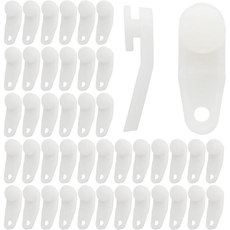 Qucyy Traverse Rod Slides Curtain Replacement, 100 Pieces White Plastic ...