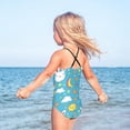 Cartoon Rabbit Pattern Girls' One-Piece Swimwear 3T-10T Soft Stretchy ...