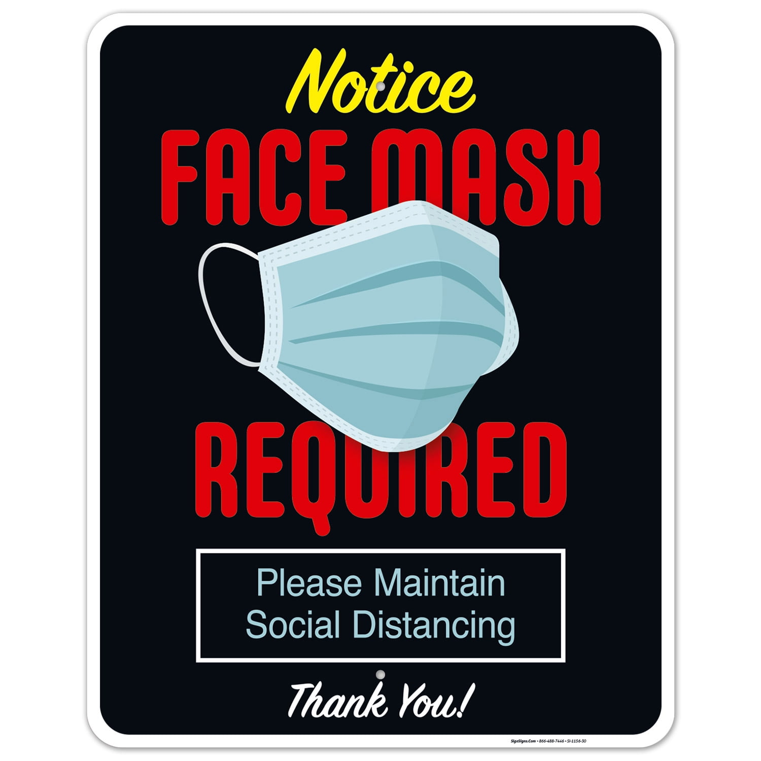 Mask Required Sign, Social Distancing Sign, - Walmart.com