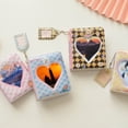 NEXAVKPR Mini Photo Album 3 inch 36 Sheets Hollow Heart Storage Book ...