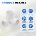 6Pcs 4-Way PVC Pipe Fitting, 1/2" SCH40 PVC Connector for DIY Projects ...