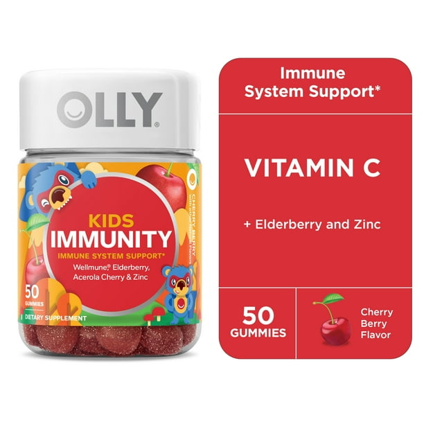 OLLY Kids Immunity Gummy Supplement with Wellmune and Elderberry ...