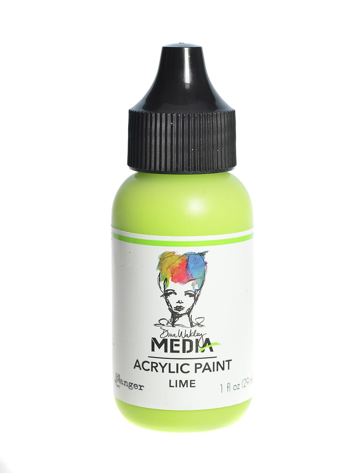 Dina Wakley Media Heavy Body Acrylic Paints 1 oz., bottle, lime (pack ...