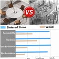 Contemporary Round Pedestal Dining Table, White Stone Top Black Metal ...