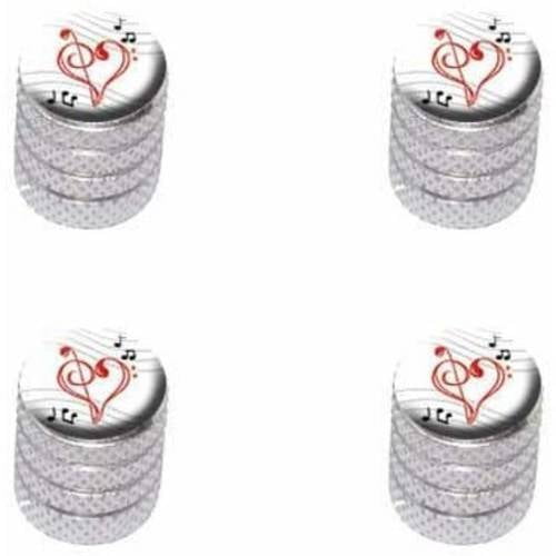 Treble Bass Clef Heart Music Tire Rim Wheel Aluminum Valve Stem Caps ...