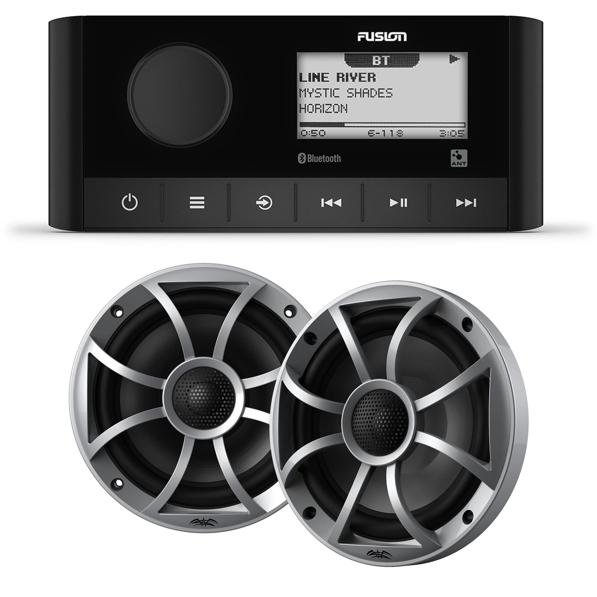 Fusion MS-RA60 Marine Stereo With 1 Pair of Wet Sounds RECON6-S 6.5 ...