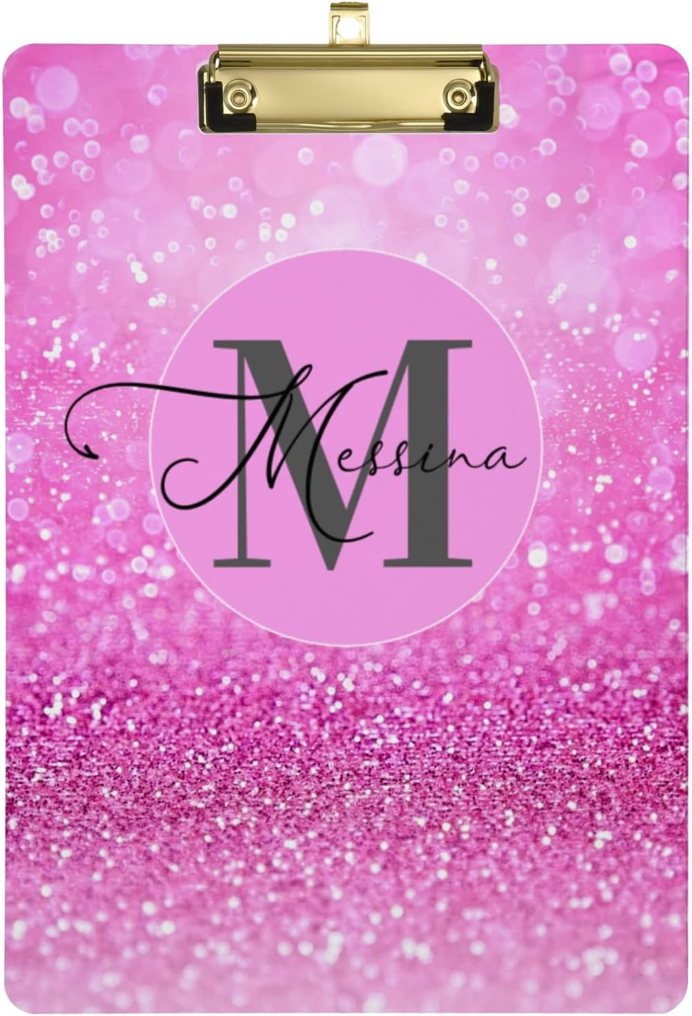 FMSHPON Pink Glitter Clipboard Hardboard Wood Nursing Clip Board and ...