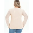 Mengpipi Womens Plus Size Tops Waffle Knit Lace Long Sleeve Blouse
