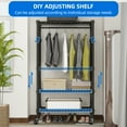 Uforic Rolling Heavy Duty Garment Rack with Shelves and Hooks, Portable ...