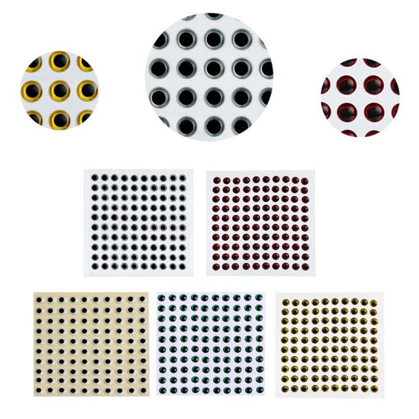 Opolski 100 Pcs 3-9mm Fish Bait Eyes 3D Holographic Lure Tool Fly Tying ...
