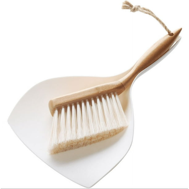 mDesign Hand Held Dustpan and Brush Set - Angled Brush Head, Long ...