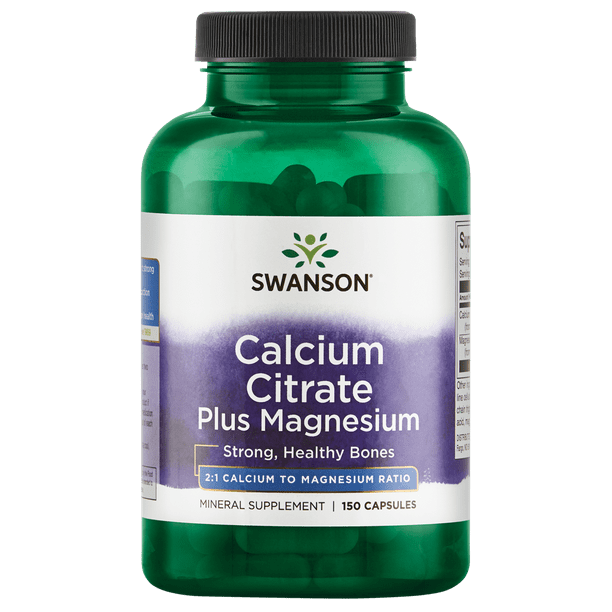 Swanson Calcium Citrate Plus Magnesium 150 Capsules - Walmart.com
