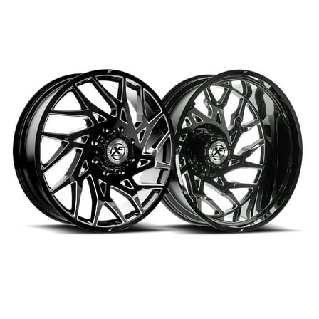 22x12 XF Off-Road XF-224 Gloss Black & Red Milled Wheel 6x135/6x5.5 ...