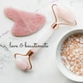beautimate Rose Quartz Facial Jade Derma Roller & Gua Sha Tool Set ...
