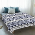 Boho Blue Striped Blanket Soft Cozy Warm Throw Blanket for Couch, Plush ...