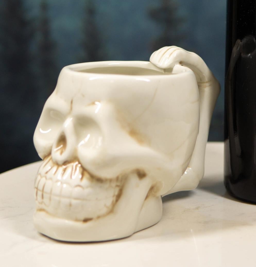 Ebros Ossuary Ghastly Death Skull Drinking Coffee Mug 12oz Tankard Beer ...