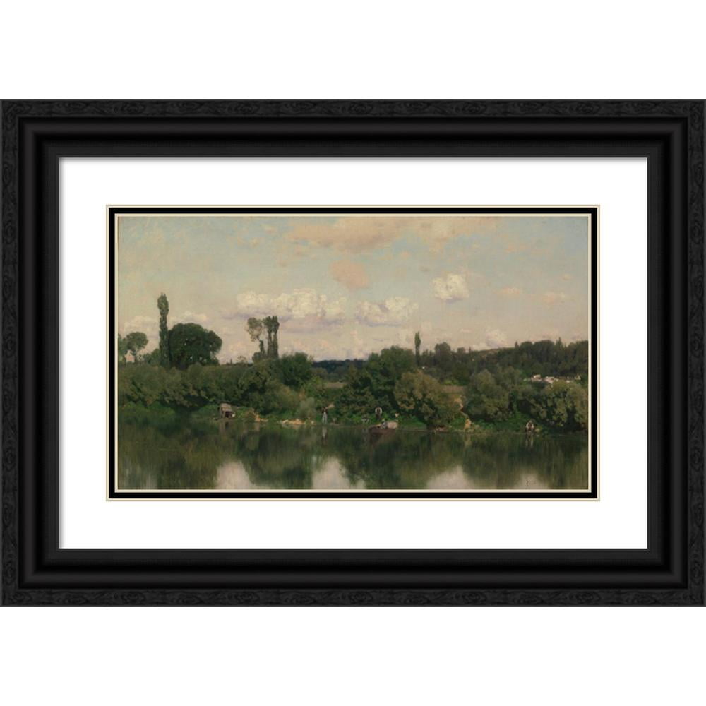 Martin Rico y Ortega 18x12 Black Ornate Wood Framed Double Matted ...