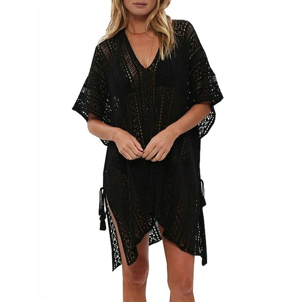 Bathing Suit Cover Up For Women Summer Sexy Hollow Out Seethrough Beach Cover Up Crochet