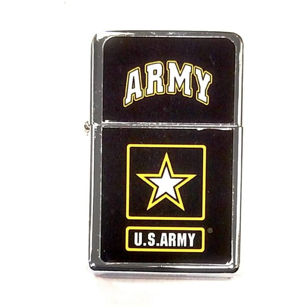 HP Industries Army Pocket Lighter Flip-Top Metal Chrome United States ...