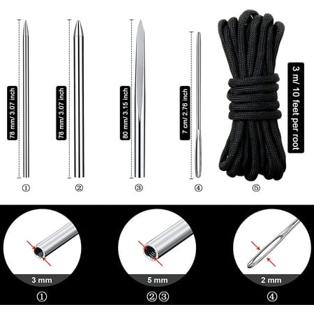 Stainless Steel FID Set Paracord Stitching Set Paracord FID Marlinspike ...
