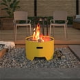 COSCO Outdoor 23" Round Wood Burning Fire Pit with Rain Cover and ...