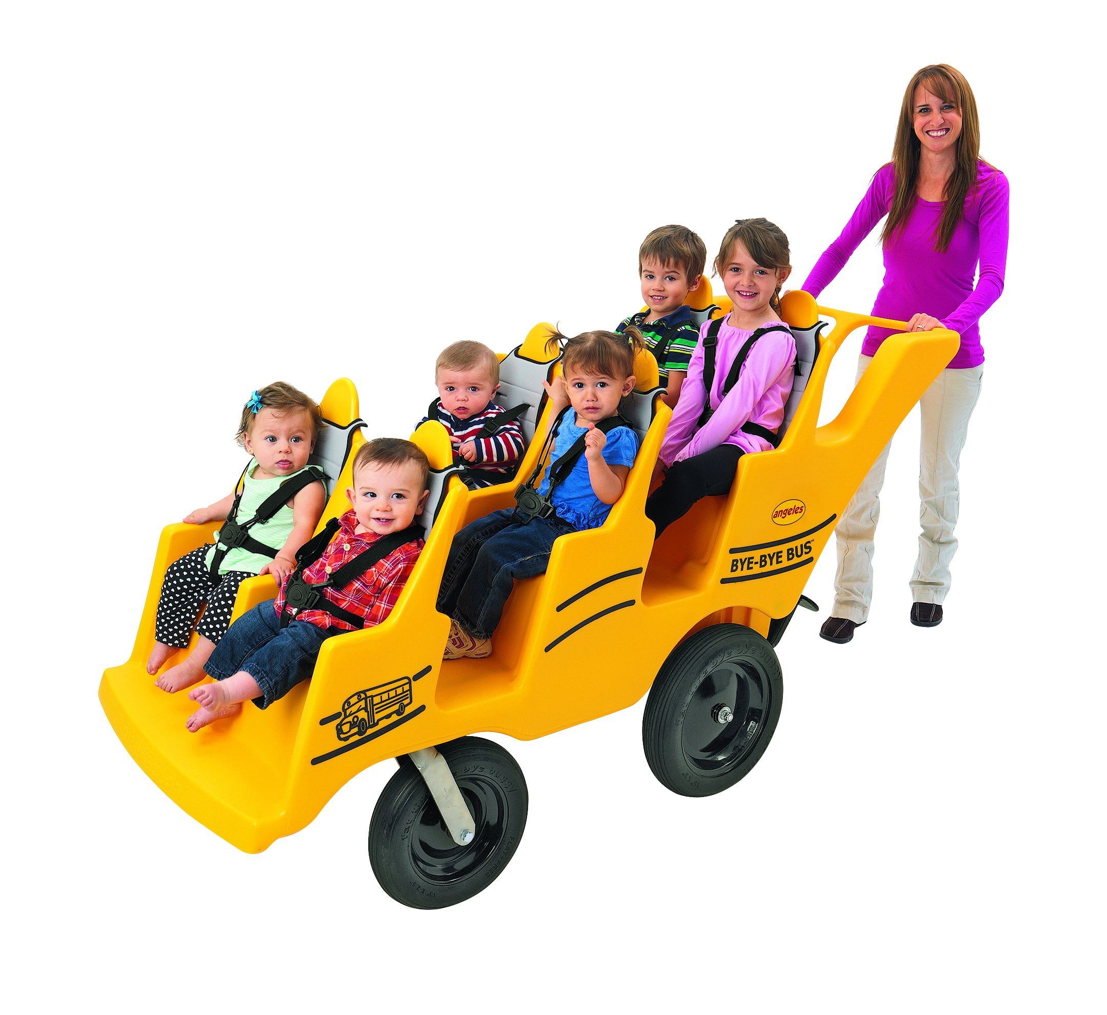 Angeles 6-Passenger Bye-Bye Buggy, Daycare Multi-Passenger Stroller ...