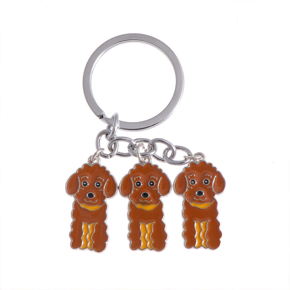 Poodle Shape Car Keychain Metal Dog Shape Car Keyring Decorations ...