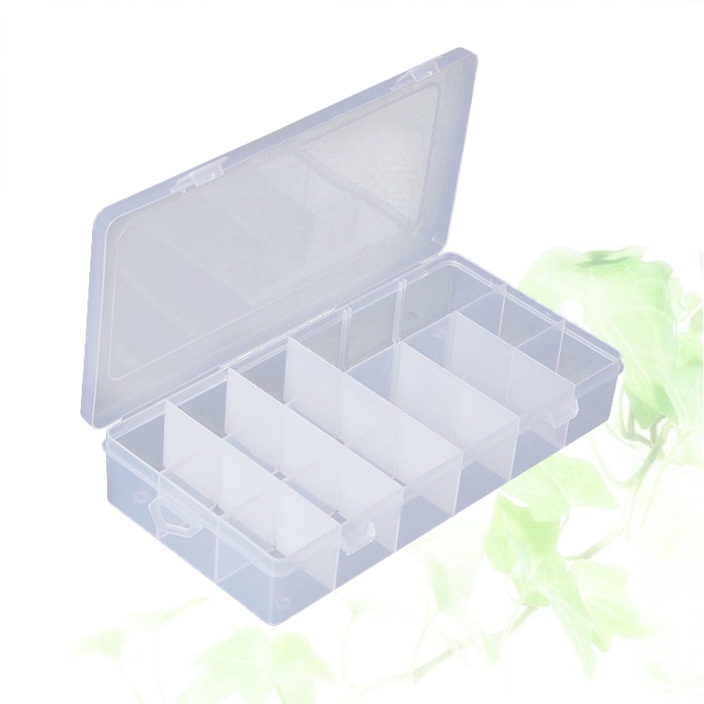 Frcolor 18 Grids Jewelry Box Clear Plastic Portable Travel Jewelry ...