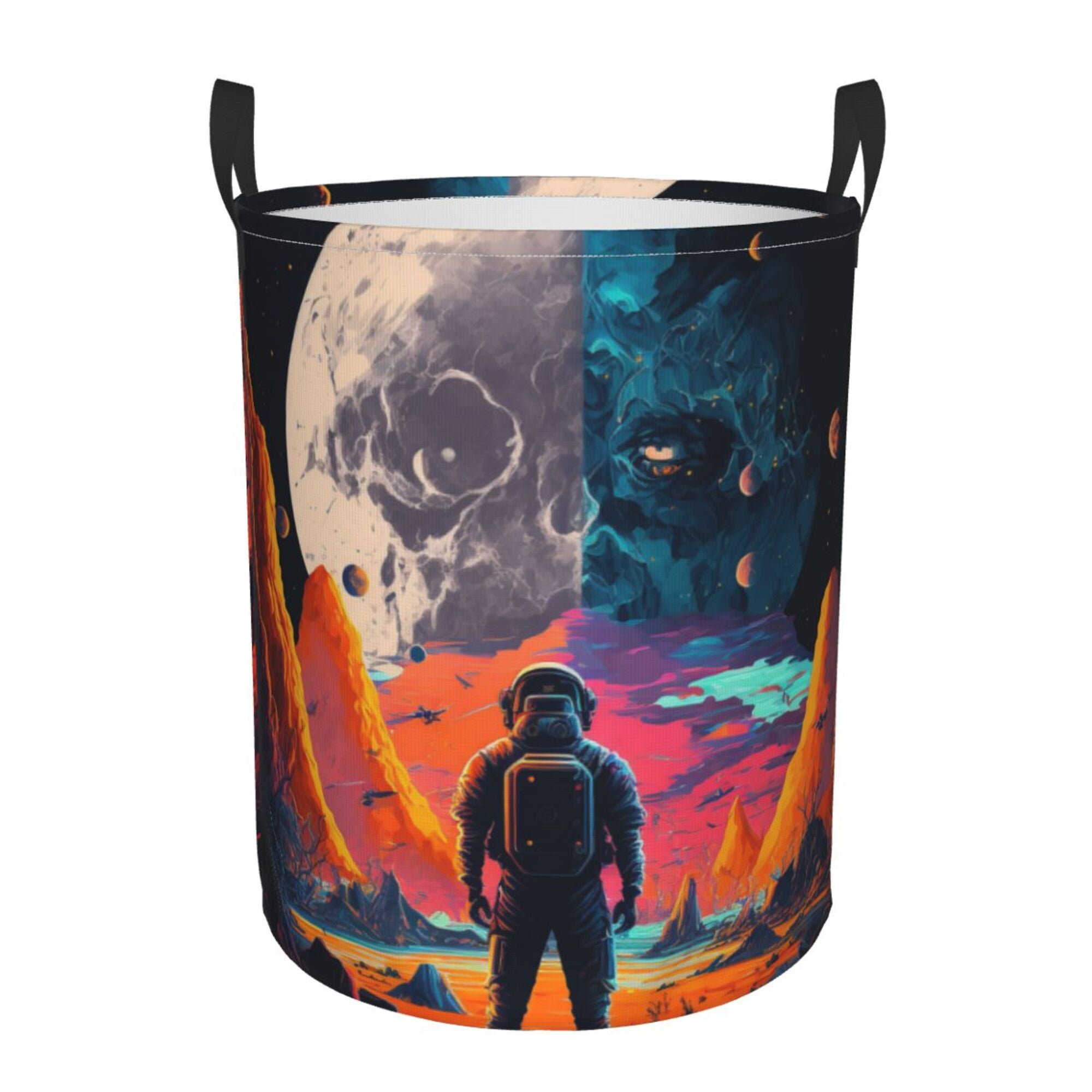TEQUAN Waterproof Laundry Hampers, Alien Planet Astronaut Pattern ...