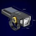 Bicycle Headlight Bike Front Light LED Torch Solar/ USB Rechargeable ...