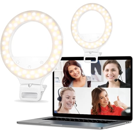 Wgthhk Video Conference Lighting Kit, Ring Light for Monitor Clip On ...