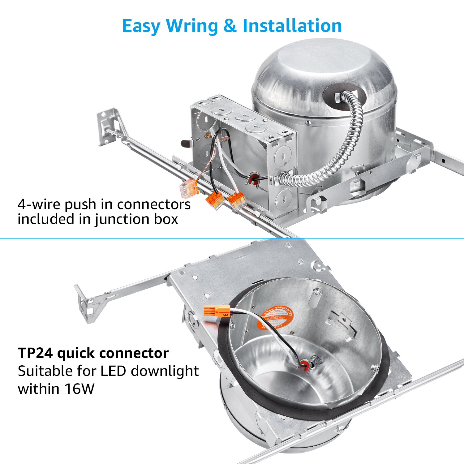 Buy TORCHSTAR 12-Pack 6inch Shallow LED New Construction LED Recessed ...