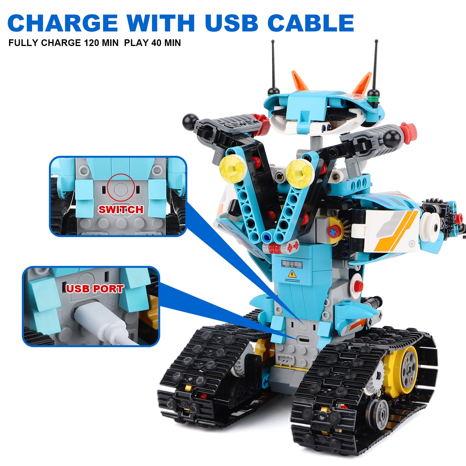 Buy 2-in-1 Remote & APP Controlled Robot Building Toys for Kids Online ...