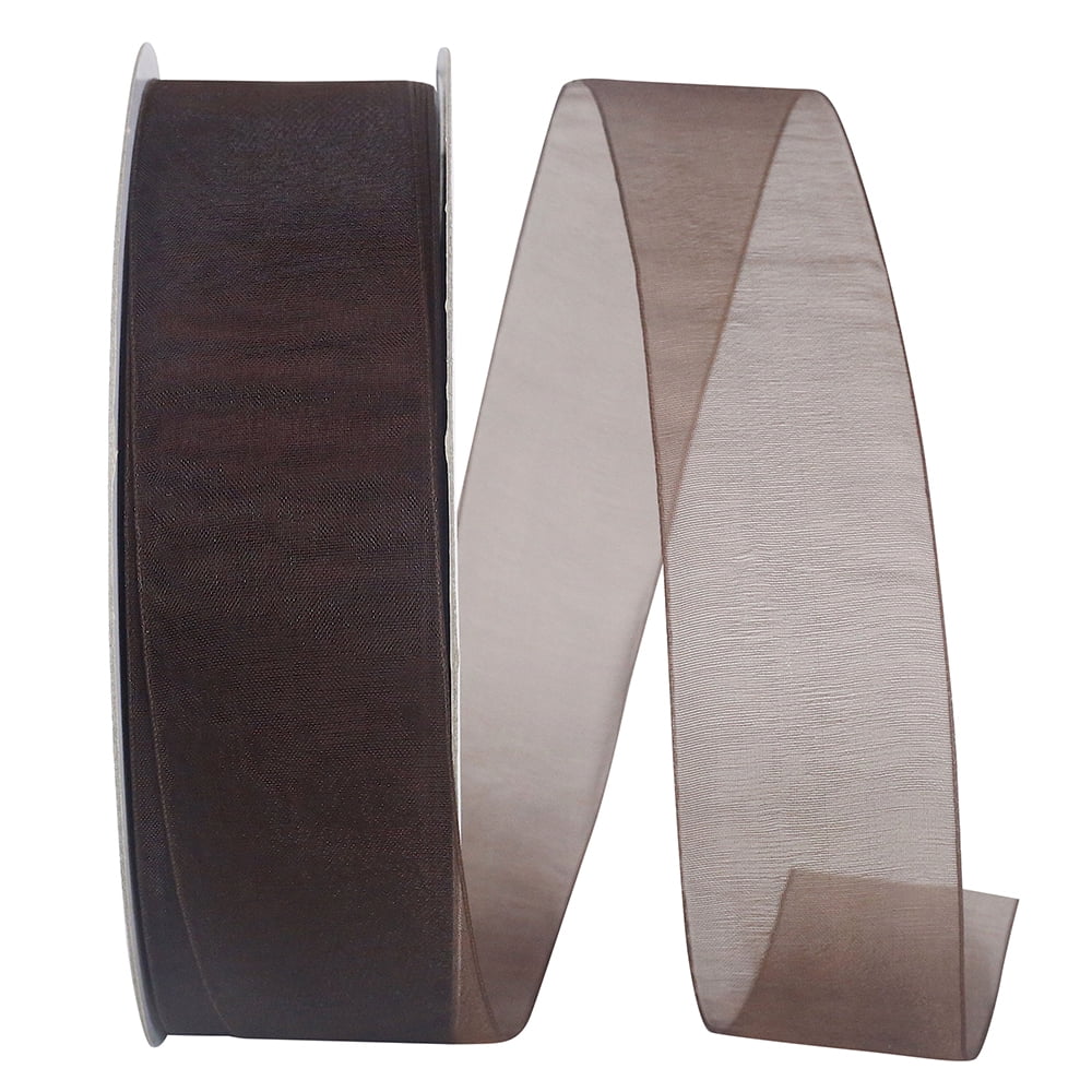 JAM Paper Sheer Chocolate Brown Nylon Ribbon, 3600" x 1.5" - Walmart.com